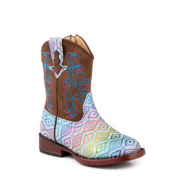Roper Toddler Maya Boot | Blue Aztec/Glitter – Horse Torque Saddlery