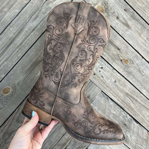 Women's Roper - Bailey Laser Brown Boots – Horse Torque Saddlery